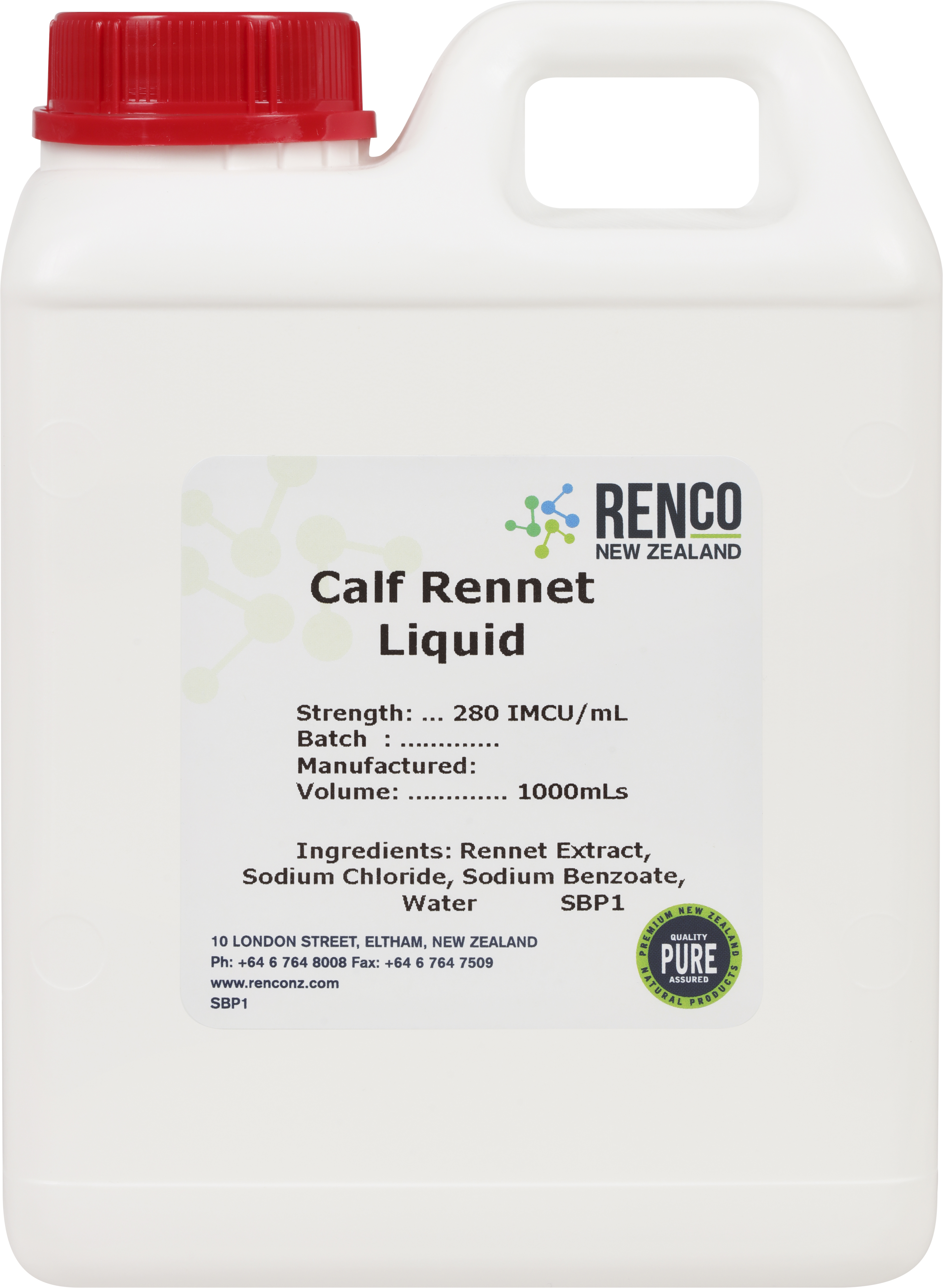 Renco Natural Calf Rennet IMCU280 | RENCO New Zealand